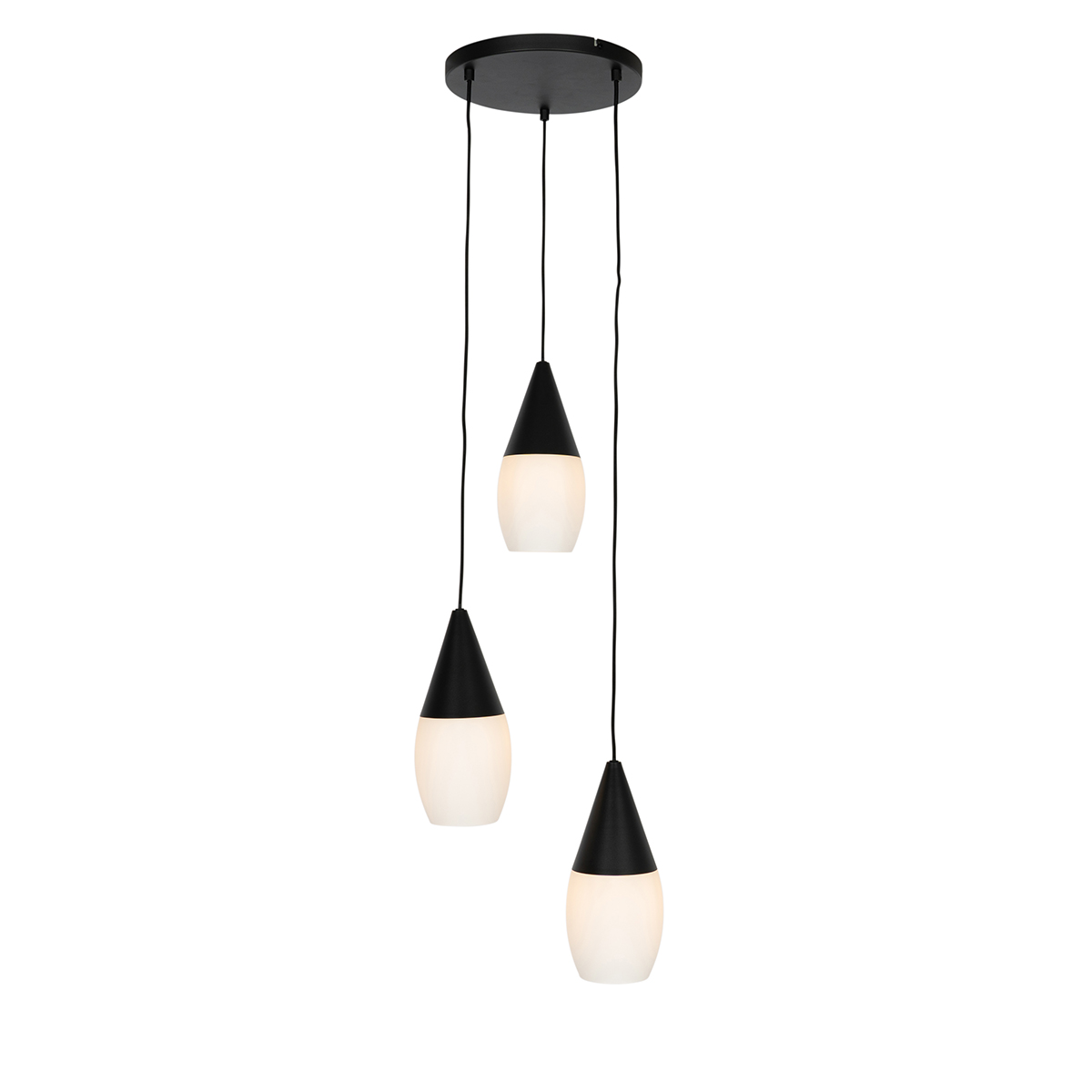 QAZQA drop - Suspension - 3 lumière - Ø 39.6 cm - Blanc - Moderne ...