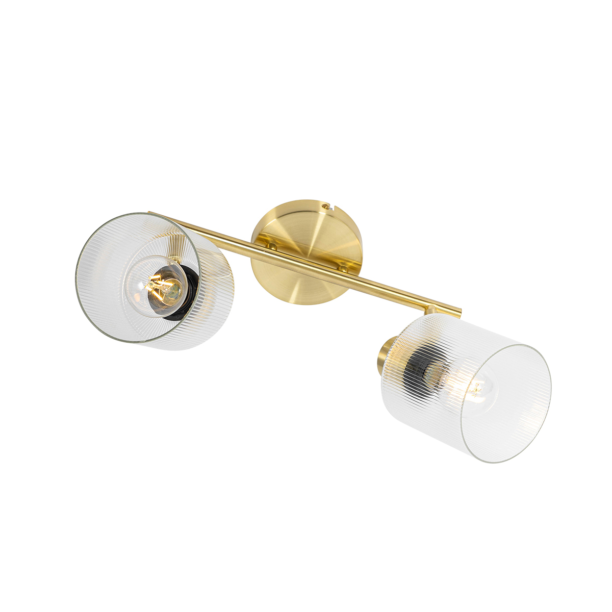 Ceiling Spotlight Gold with Glass 2-Light Adjustable - Laura